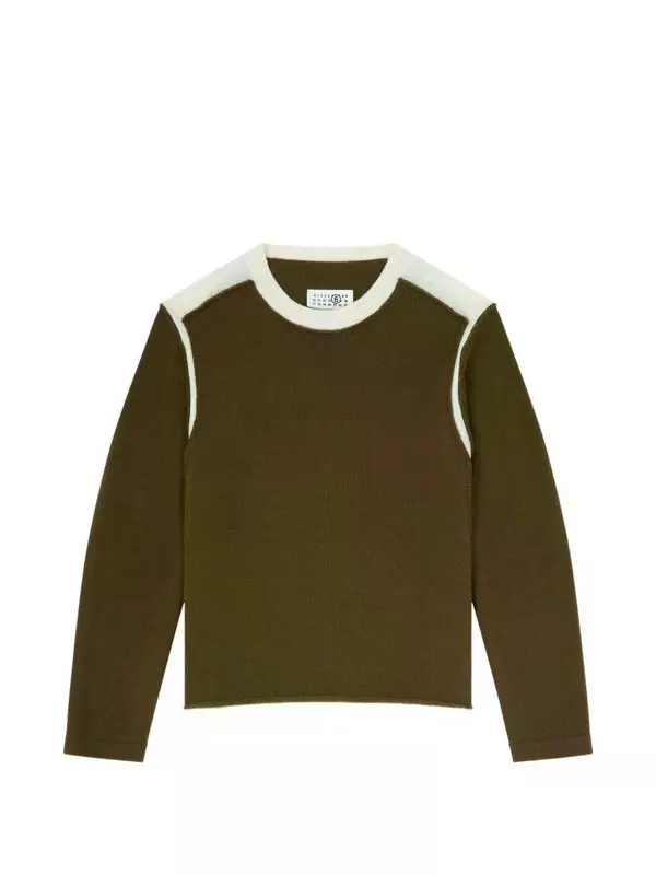 MAISON MARGIELA Asymmetrical Crew Neck Jumper - Green