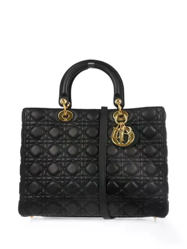 Dior Lady Cannage Tote Bag - Black