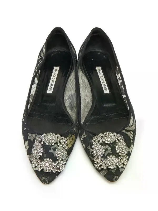 Manolo Blahnik Hangisi Ballet Flats - Black