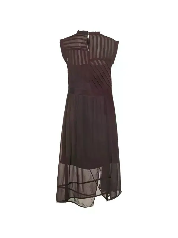 ALLSAINTS Pleated Detail High Neck Midi Dress