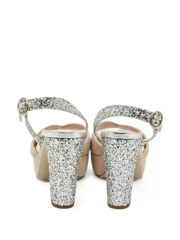 Miu Miu Glitter-effect Platform Sandals