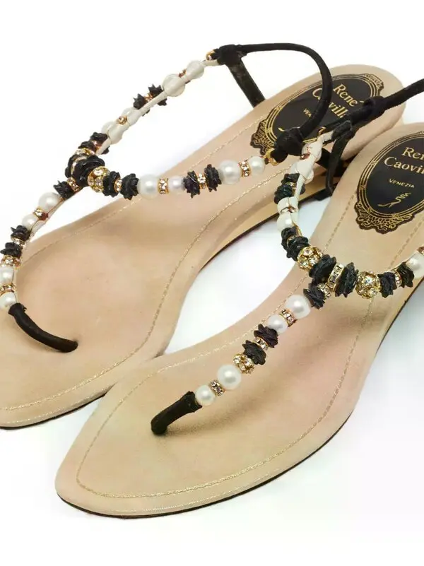 Rene Caovilla Embellished Thong Flat Sandals