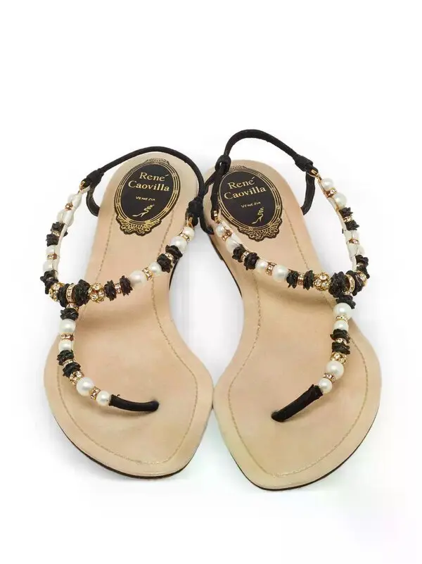 Rene Caovilla Embellished Thong Flat Sandals