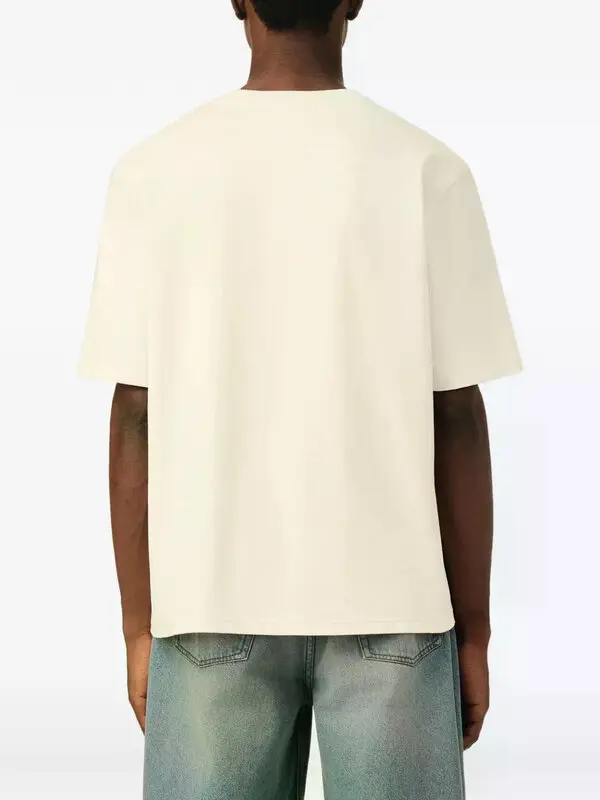 AMI Paris Embossed De Coeur Cotton T-shirt - Neutrals