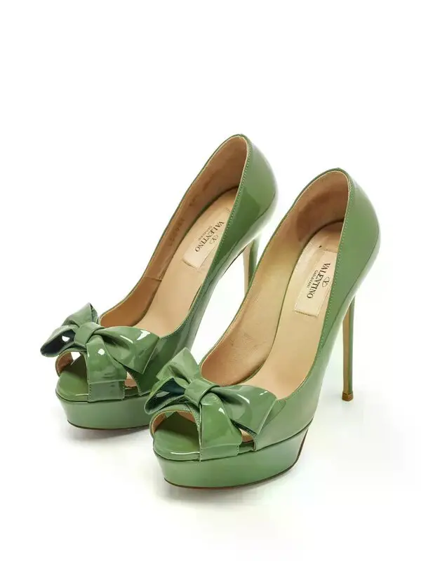 Valentino Garavani Couture Bow Peep-toe Platform Pumps
