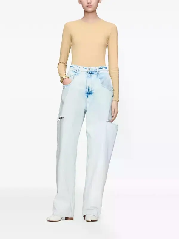 MAISON MARGIELA Slashed Barrel-leg Jeans - Blue