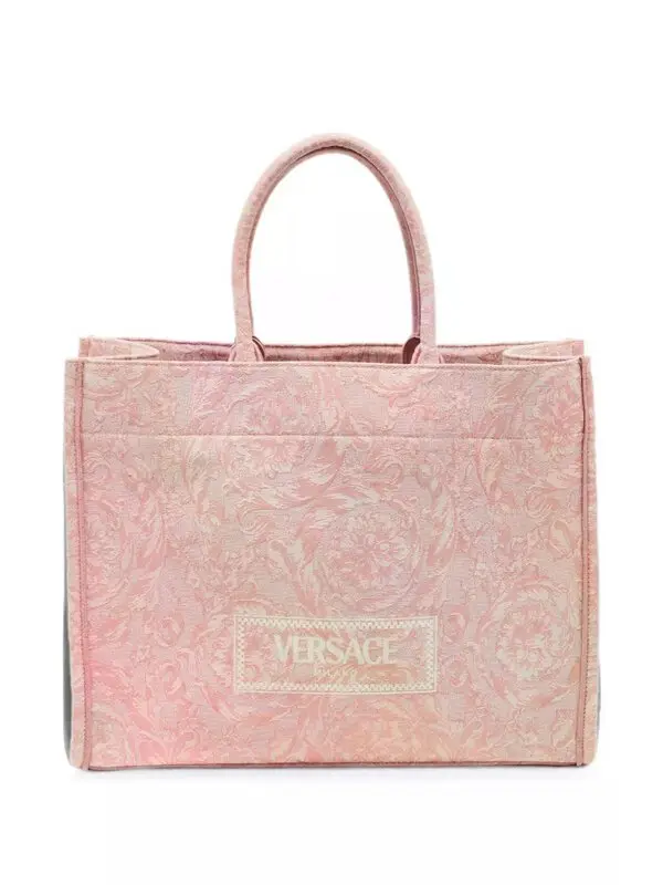 Versace Athena Barocco Jacquard Tote Bag - Pink