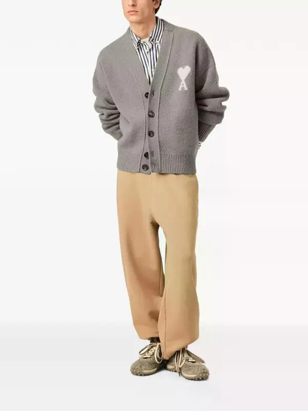 AMI Paris Alpaca V-neck Cardigan - Grey
