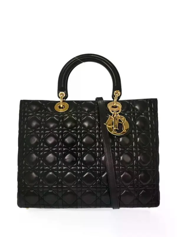 Dior Lady Cannage Lambskin Tote Bag - Black