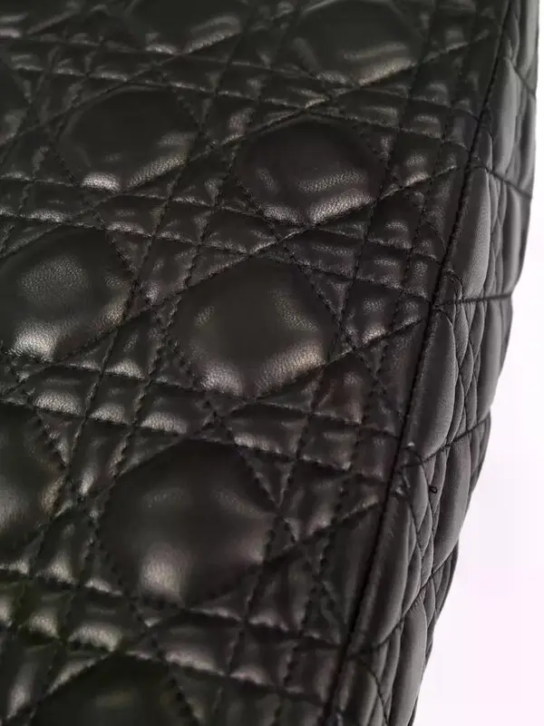 Dior Lady Cannage Lambskin Tote Bag - Black