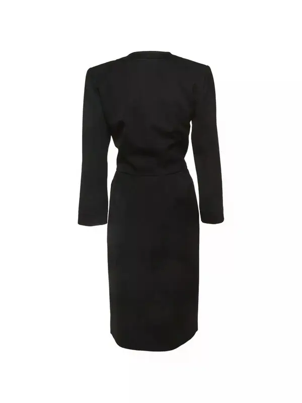 Saint Laurent V-neck Long Sleeve Midi Dress