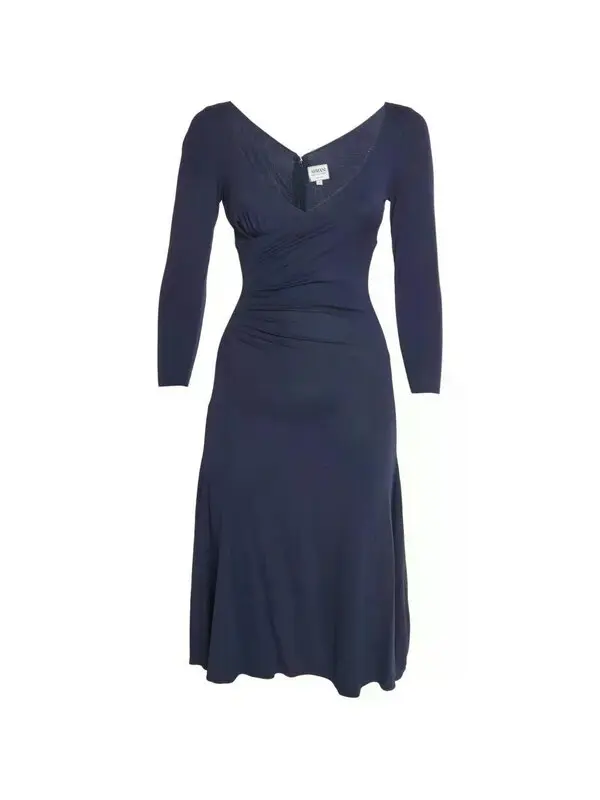 ARMANI Navy Draped Maxi Dress
