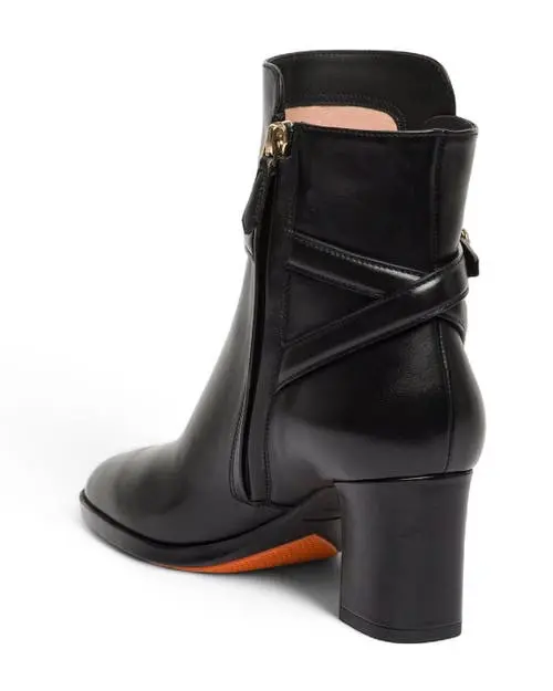 Santoni Leather Mid-heel Ankle Boot