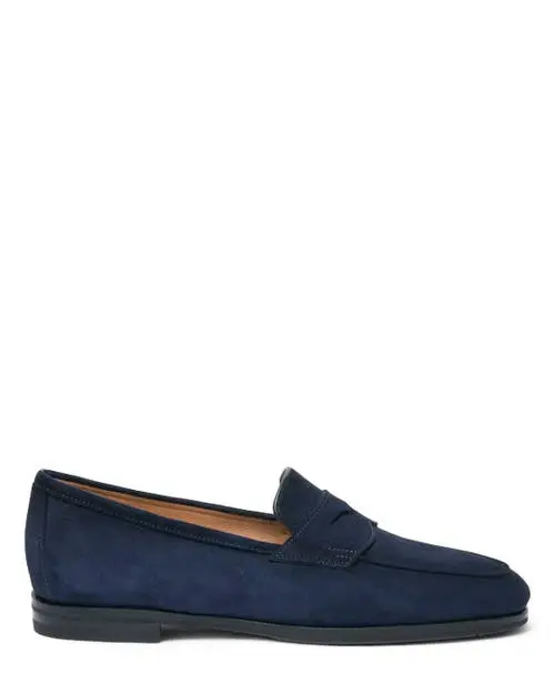 Santoni Suede Carla Loafers - Blue