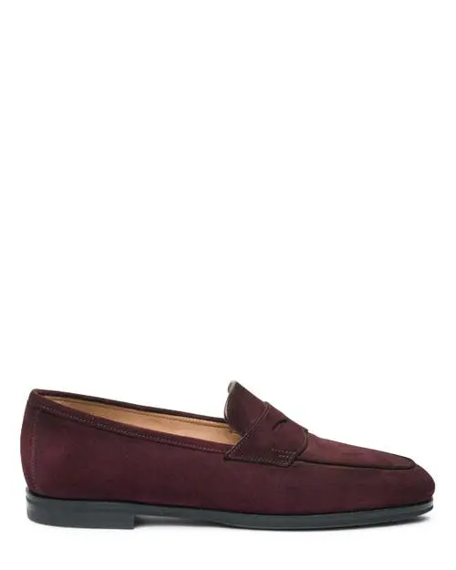Santoni Suede Carla Loafers - Red