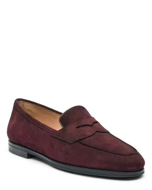Santoni Suede Carla Loafers - Red