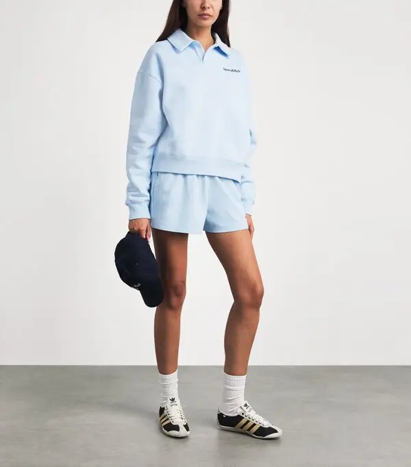 SPORTY & RICH Cotton Serif Sweat Shorts