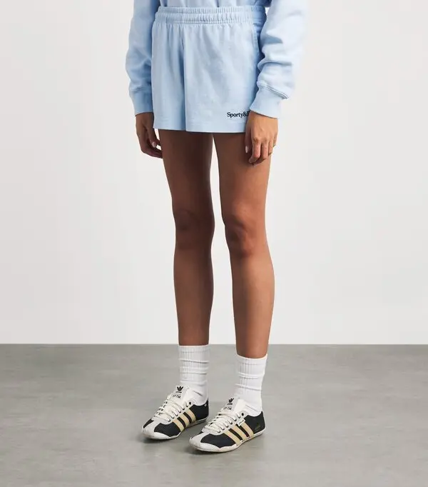 SPORTY & RICH Cotton Serif Sweat Shorts