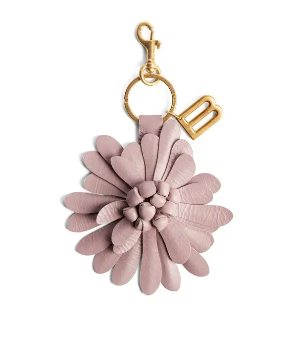 Balenciaga Leather Flower Keychain