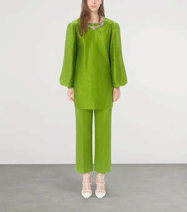 Valentino Garavani Linen-silk Pleated Trousers