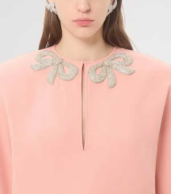 Valentino Garavani Silk Bow-embellished Mini Dress