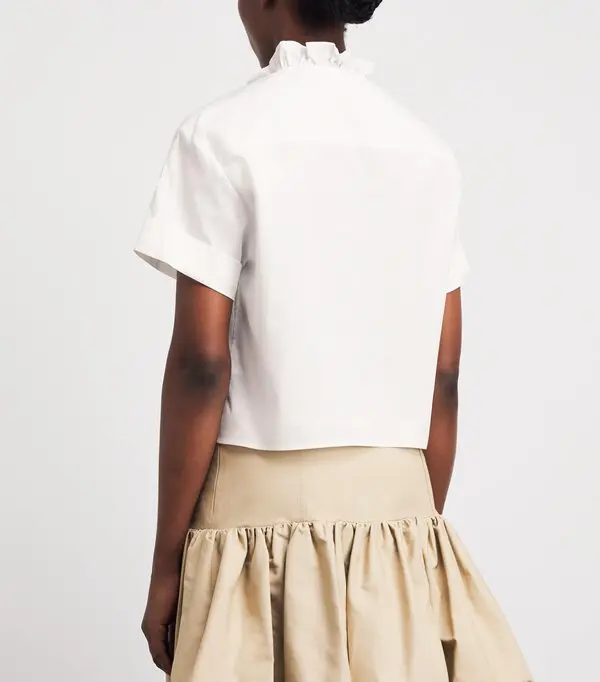 Claudie Pierlot Cotton Poplin Ruffle Blouse