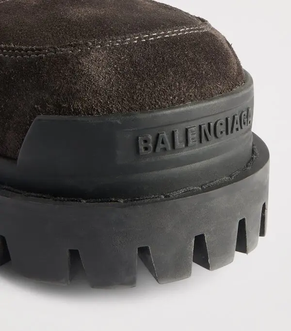 Balenciaga Leather-cotton Combat Strike Ankle Boots - Brown