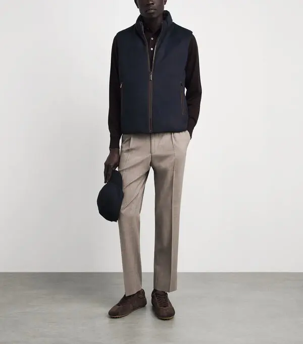 MOORER Virgin Wool-cashmere Reversible Falieri Gilet