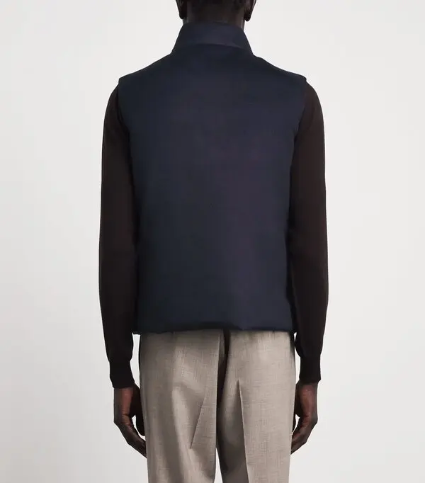 MOORER Virgin Wool-cashmere Reversible Falieri Gilet