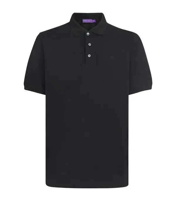 Ralph Lauren Purple Label Cotton Piqué Polo Shirt - Black