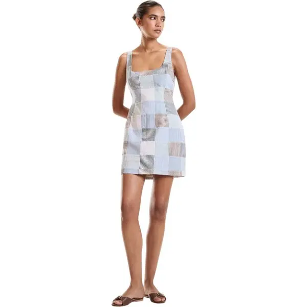 Cynthia Rowley Seersucker Mini Dress - Blue