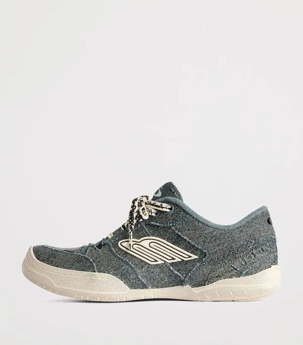 Balenciaga Hamptons" Distressed Denim Lace-up Sneakers