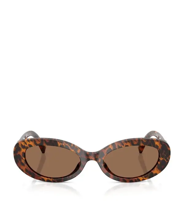 Dolce & Gabbana Tortoiseshell Oval Sunglasses - Brown