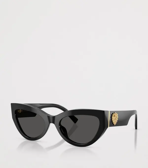 Dolce & Gabbana Cat Eye Sunglasses With Gold Heart Embellishments