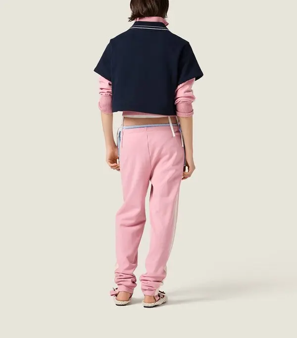 Miu Miu Cropped Cotton Logo Sweatshirt