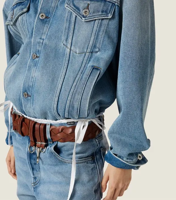 Miu Miu Denim And Suede Collared Jacket