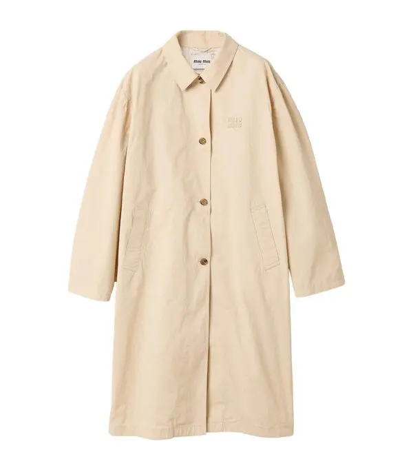 Miu Miu Cotton Gabardine Trench Coat