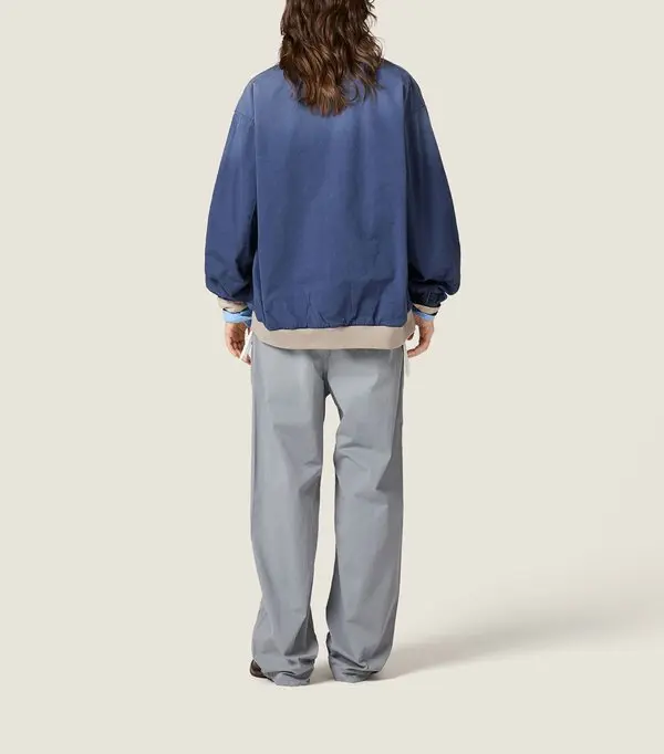 Miu Miu Oversized Cotton Gabardine Washed Jacket - Blue