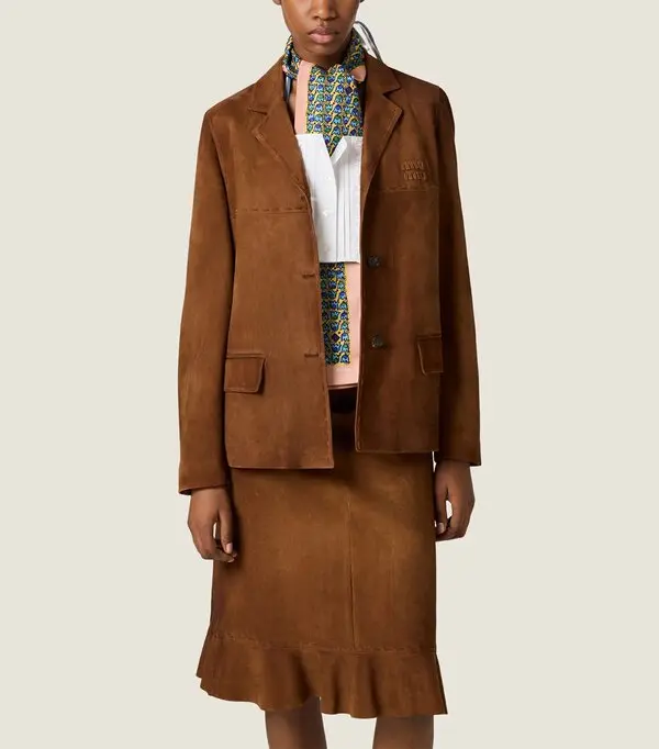 Miu Miu Suede Tailored Jacket