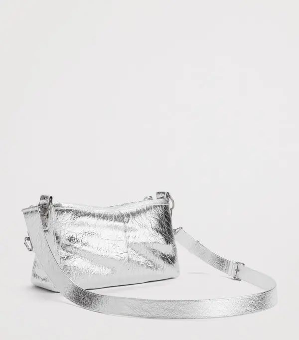 Balenciaga Mini Le City Moto Shoulder Bag - Silver