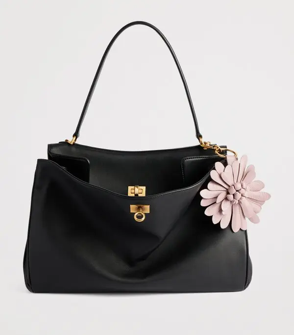 Balenciaga Leather Flower Keychain