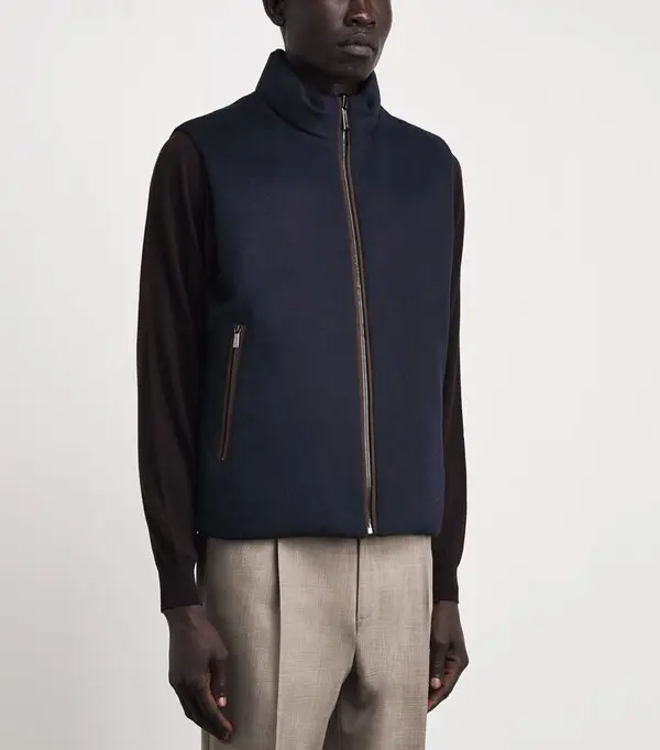 MOORER Virgin Wool-cashmere Reversible Gilet