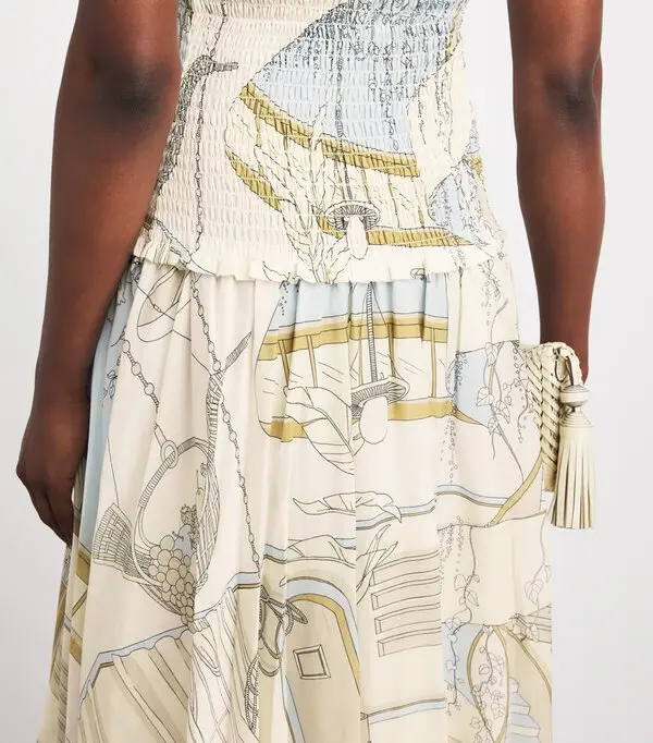 Tory Burch Silk-cotton Printed Midi Dress