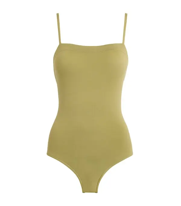 ERES Square Neck Spaghetti Strap One-piece Swimsuit - Green