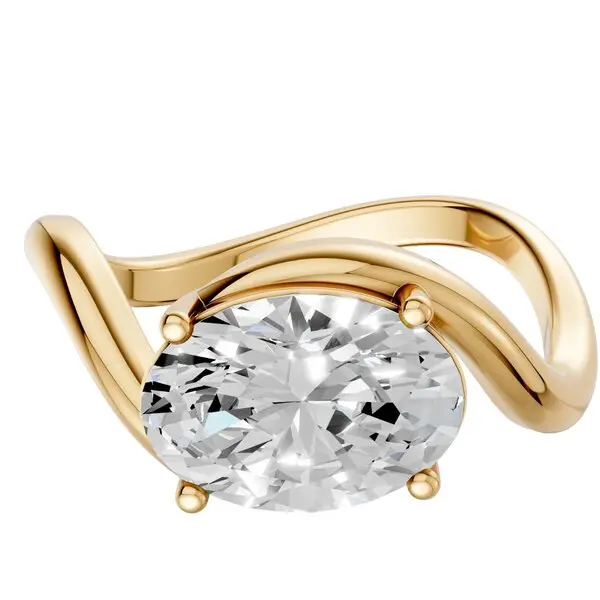 AYA FINE JEWELRY 1.59 Ctw Oval Cut Lab Diamond Solitaire Engagement Ring In 14k Solid Gold - Yellow