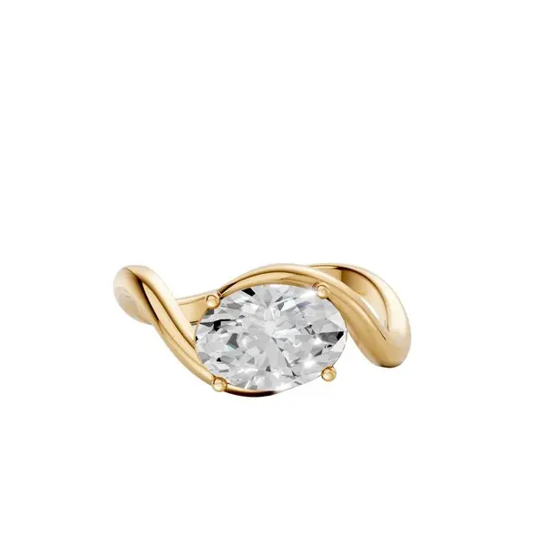 AYA FINE JEWELRY 1.59 Carat Oval Lab-grown Diamond Solitaire Ring In 10k Gold - Yellow