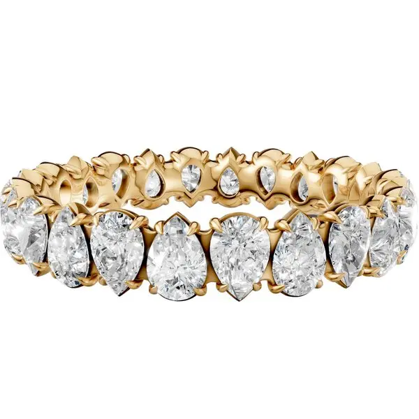 AYA FINE JEWELRY 1.92 Ctw Pear Cut Diamond Eternity Wedding Band Prong Set Full Eternity Anniversary Ring In 14k Gold - Yellow