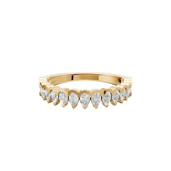 AYA FINE JEWELRY 0.94 Ctw Pear Cut Lab-grown Diamond Full Eternity Wedding Band In 10k Gold - Yellow
