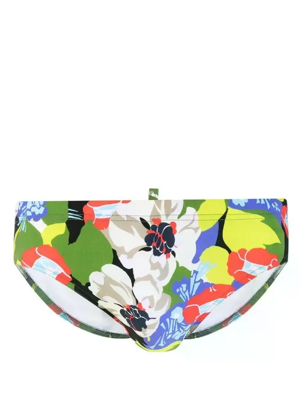 Dsquared2 Multicolor Floral Print Swimming Trunks - Blue