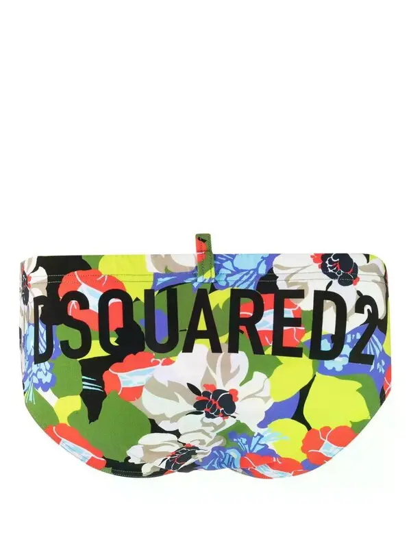 Dsquared2 Multicolor Floral Print Swimming Trunks